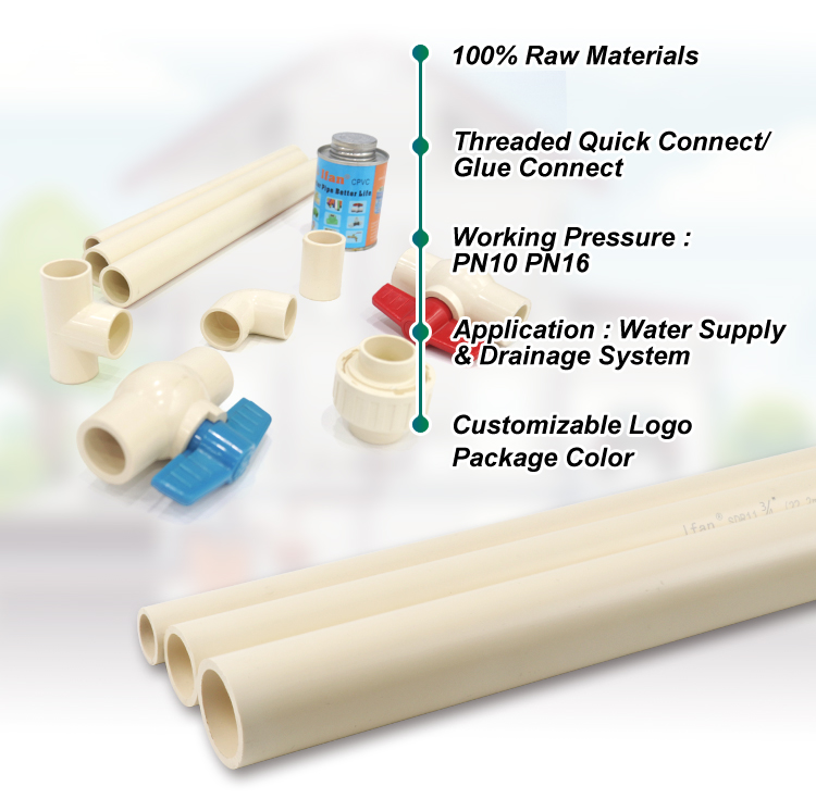 Beige CPVC Pipe Fittings