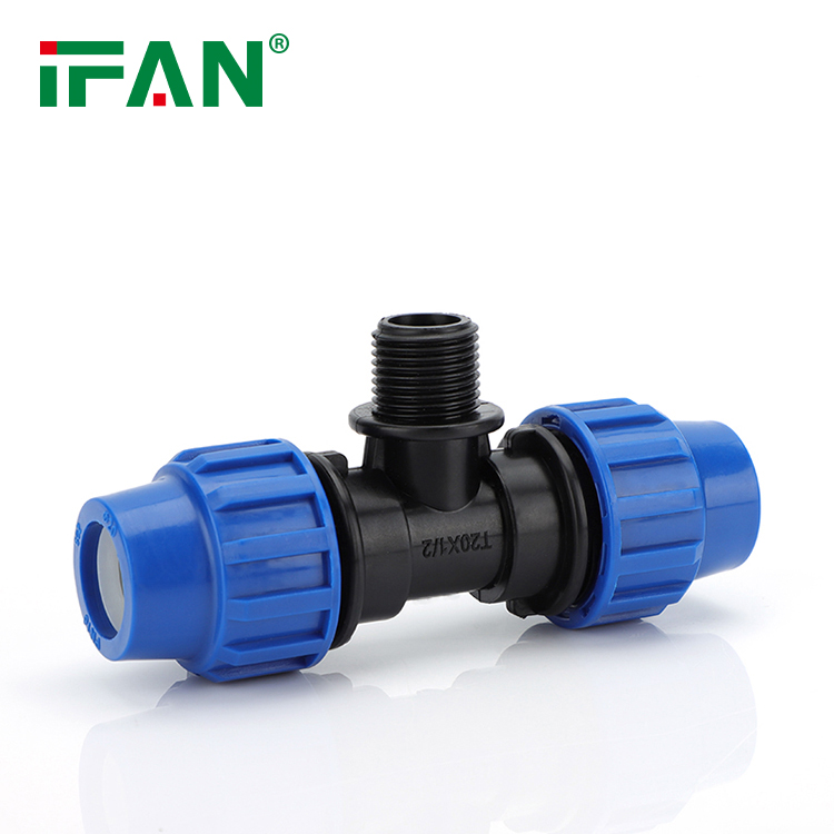 PP Compression Fitting Male Tee